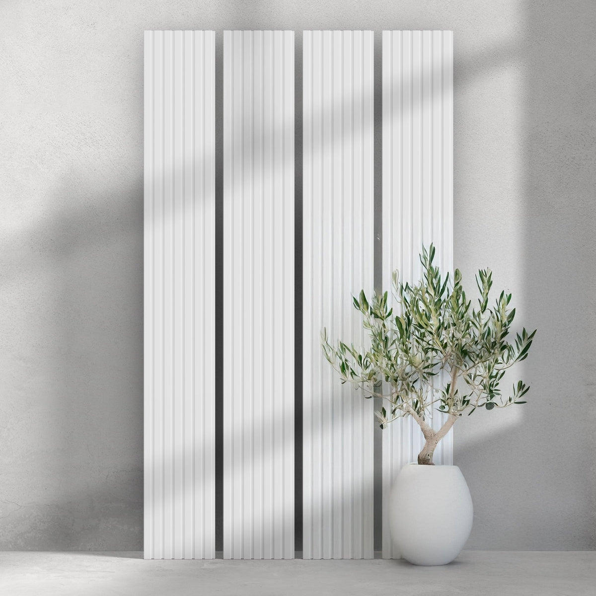 Paintable 106" 9ft Slat Paint-Ready Fluted Wall Panels – Primed MDF Panels