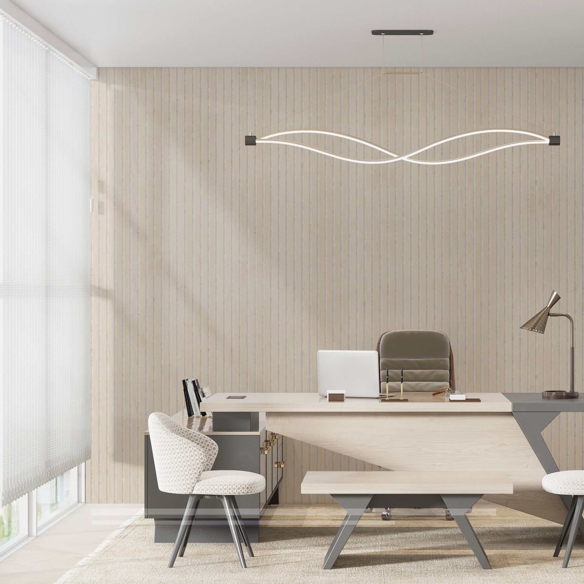 Maple 9ft 106" Wood Slat Ultralight Flexible Wall Panels‚ Beige Felt