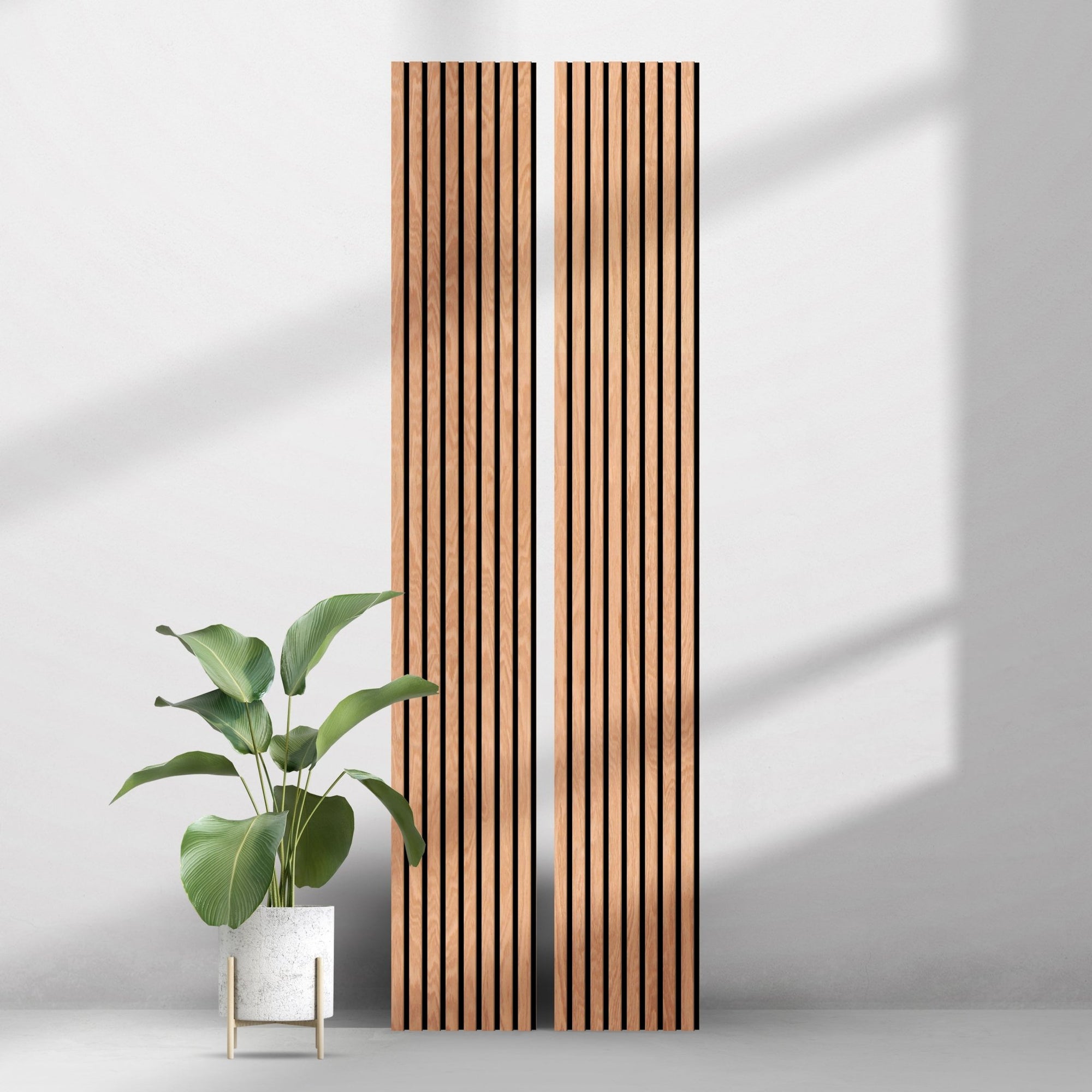 American Red Oak 100% Solid Acoustic Wood Slat Wall Panels with Black