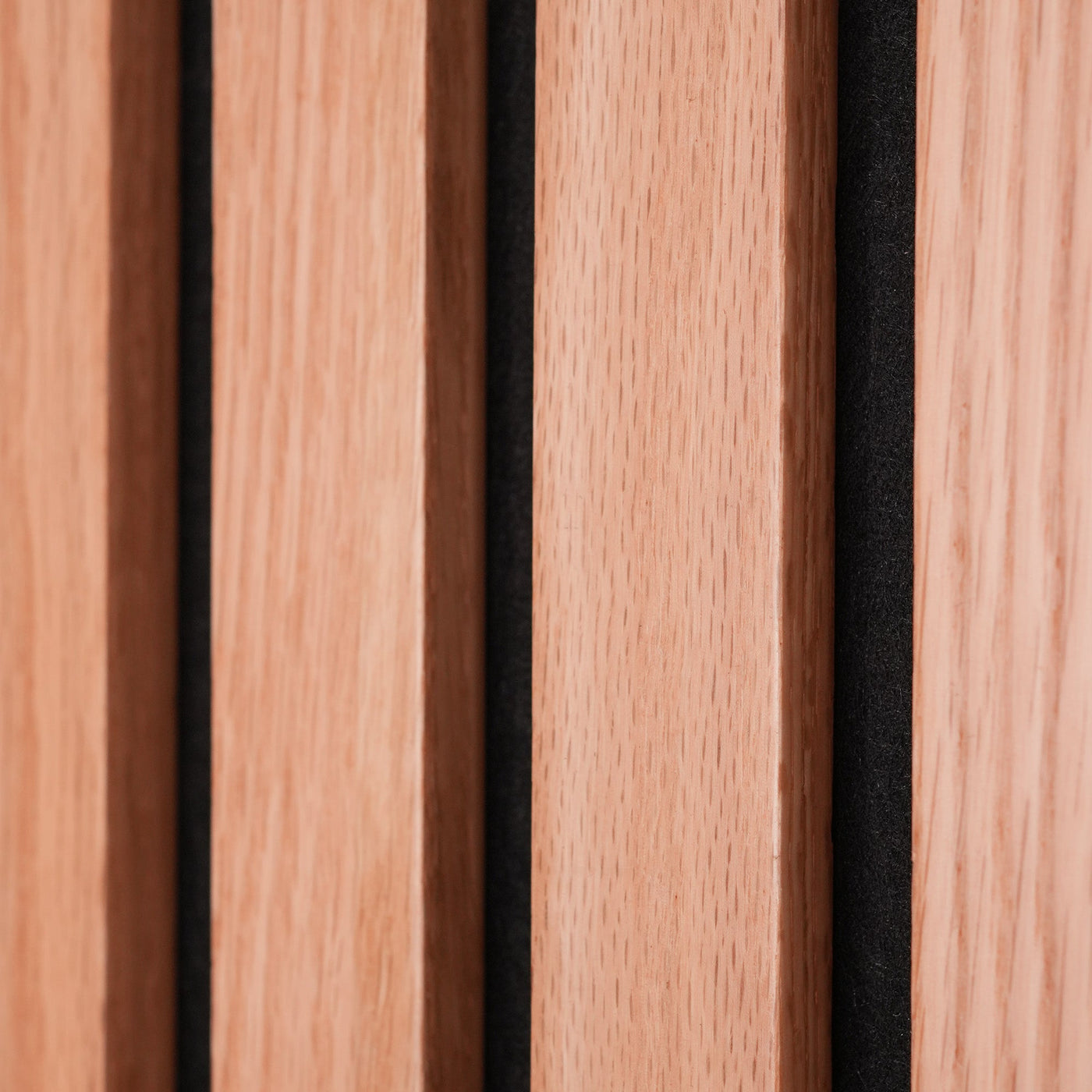 American Red Oak 100% Solid Acoustic Wood Slat Wall Panels with Black