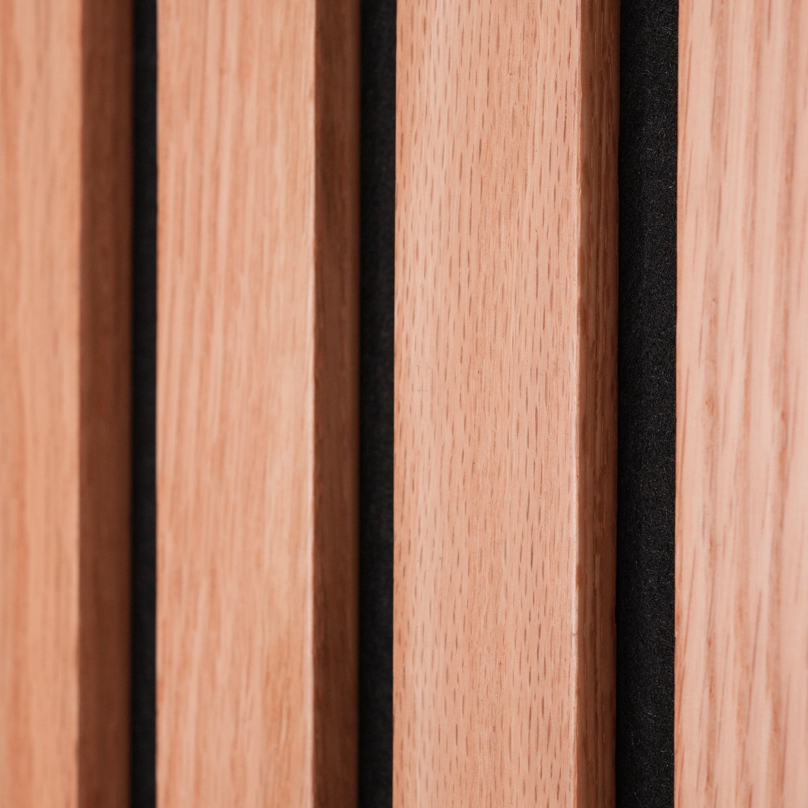 American Red Oak 100% Solid Acoustic Wood Slat Wall Panels with Black