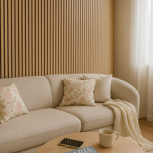 White Oak 8ft 94.49" Wood Slat Ultralight Flexible Wall Panels, Grey Felt