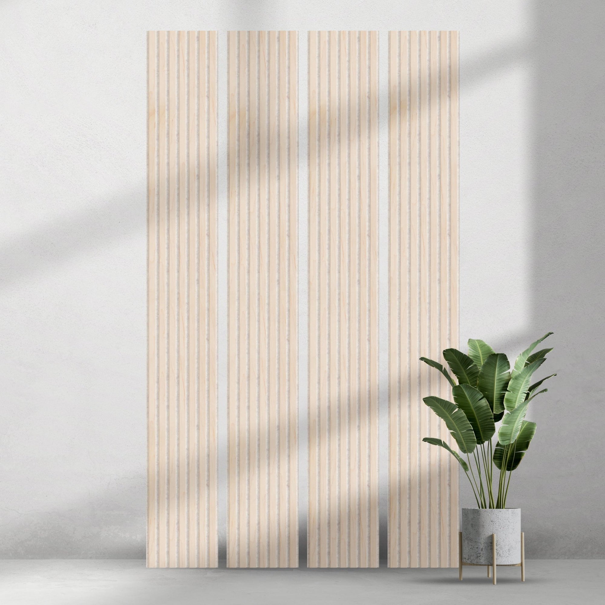 Maple 8ft 94.49" Wood Slat Ultralight Flexible Wall Panels‚ Beige Felt
