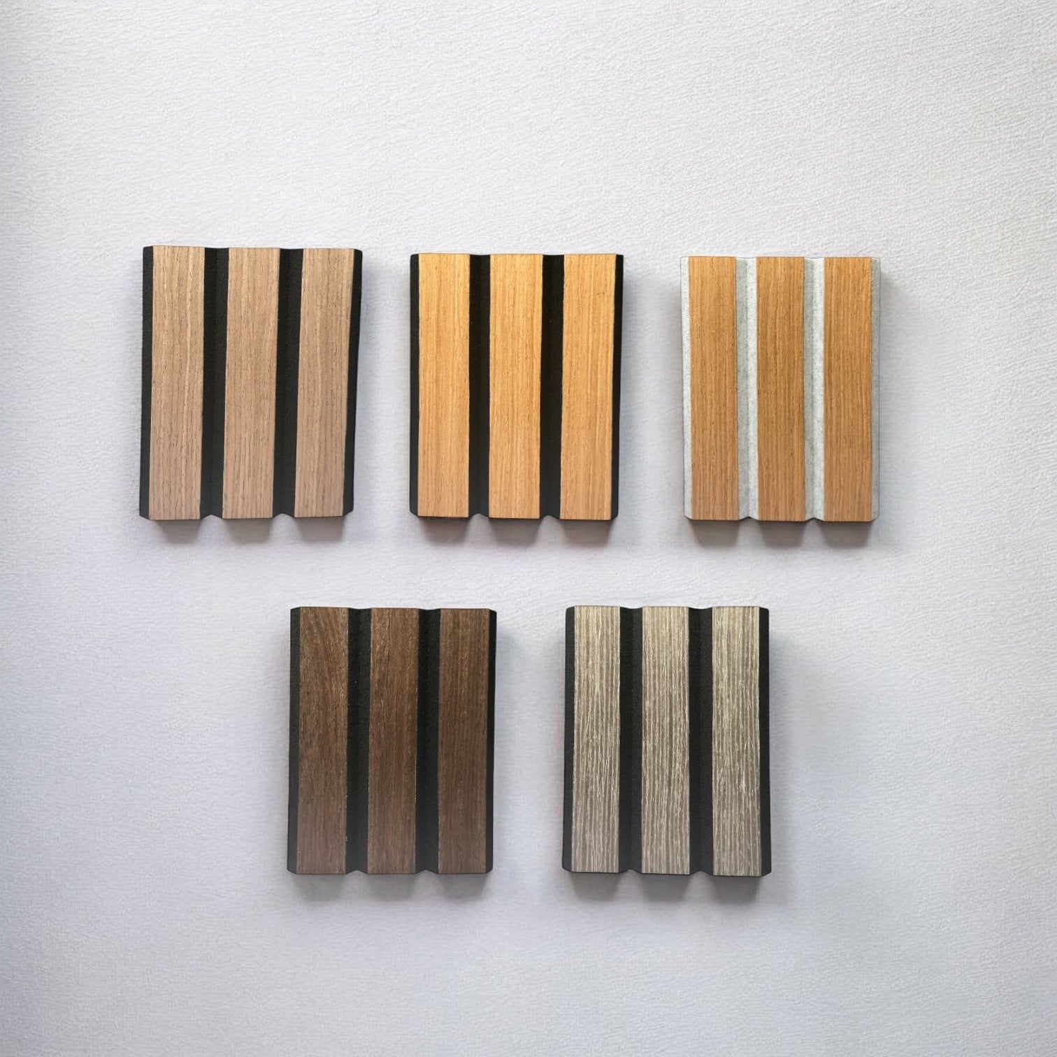 ULTRALIGHT Wood Slat Acoustic Sample Kit in 5 Natural Luxe Wood Colors