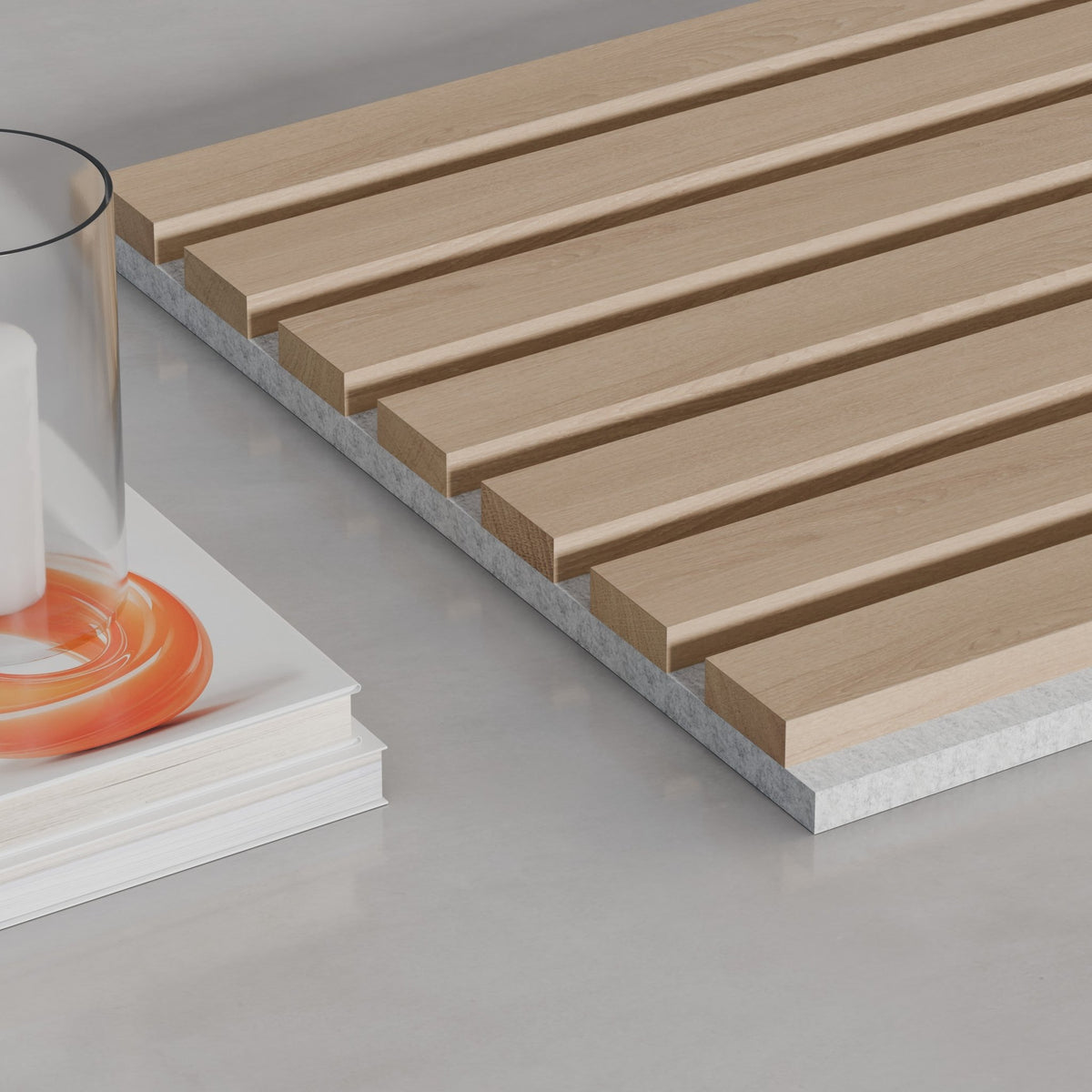 Wood Slat Acoustic Panels made with real natural Oak and Walnut finishes