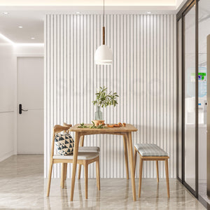 Sustainable Diamond White Real Wood Wall Panels - Stylish & Modular