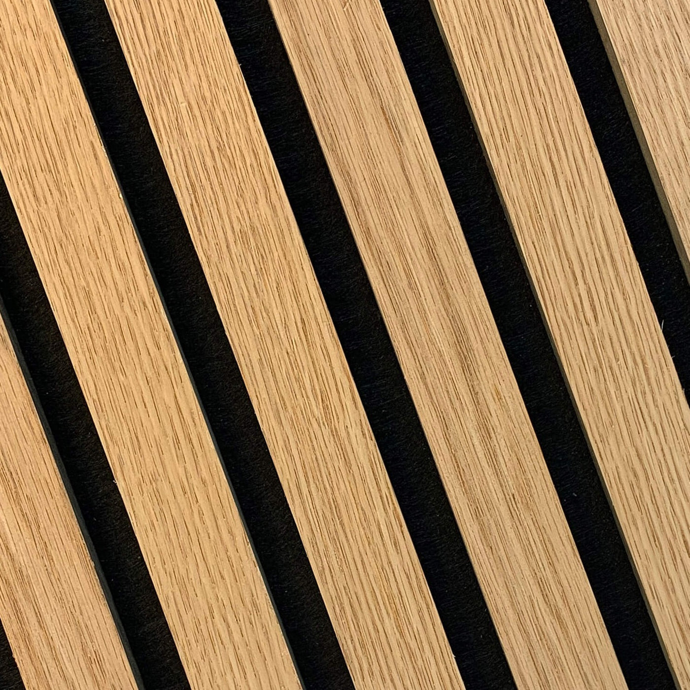 Wood Slat Acoustic Panels made with real natural Oak and Walnut finishes