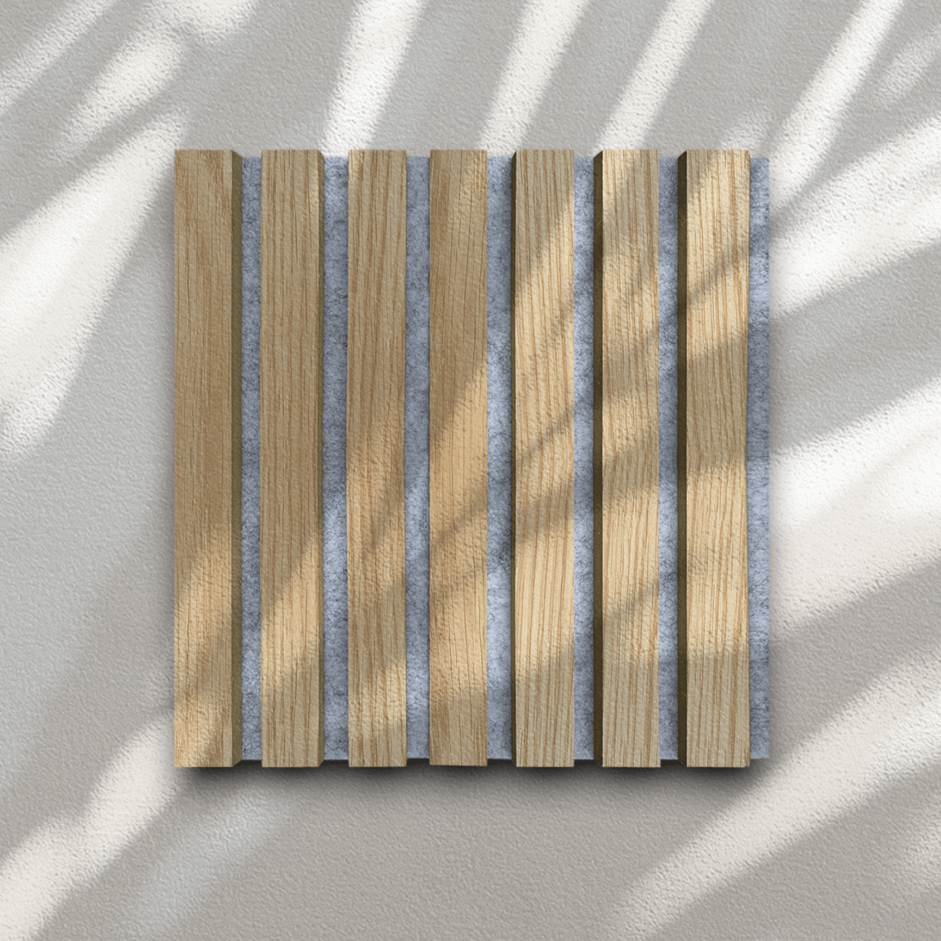 White Oak Grey Felt Wood Slat Acoustic Sample